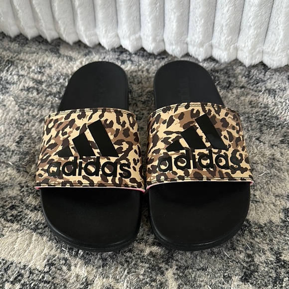 adidas | Shoes | Adidas Leopard Print Slides | Poshmark